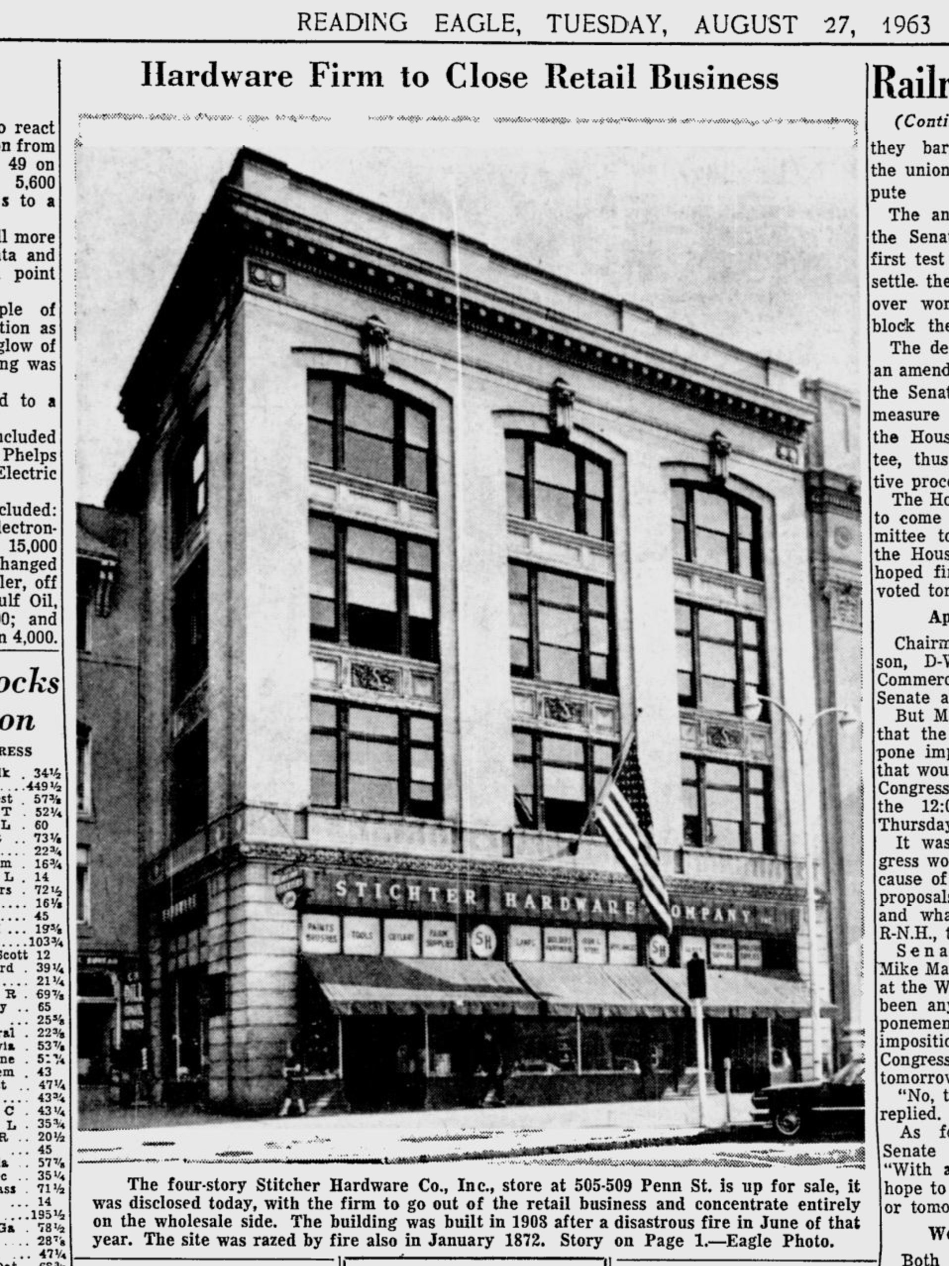 Stichter Hardware Company - 505 Penn Street - Berks Nostalgia